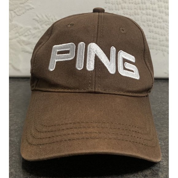 Ping | Accessories | Ping G Brown Adjustable Embroidered Adult Golf Hat ...